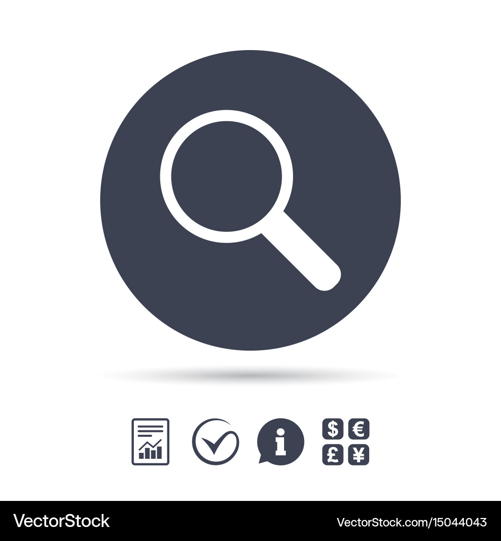 Magnifier glass sign icon zoom tool navigation Vector Image
