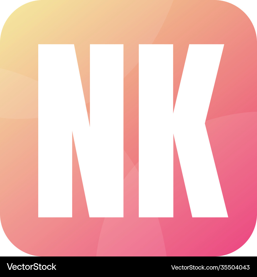 Nk letter logo design with simple style Royalty Free Vector