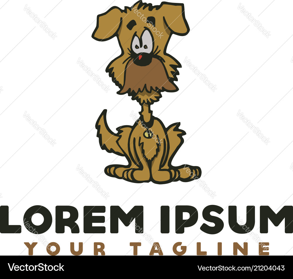 Old dog logo cartoon design concept template Vector Image