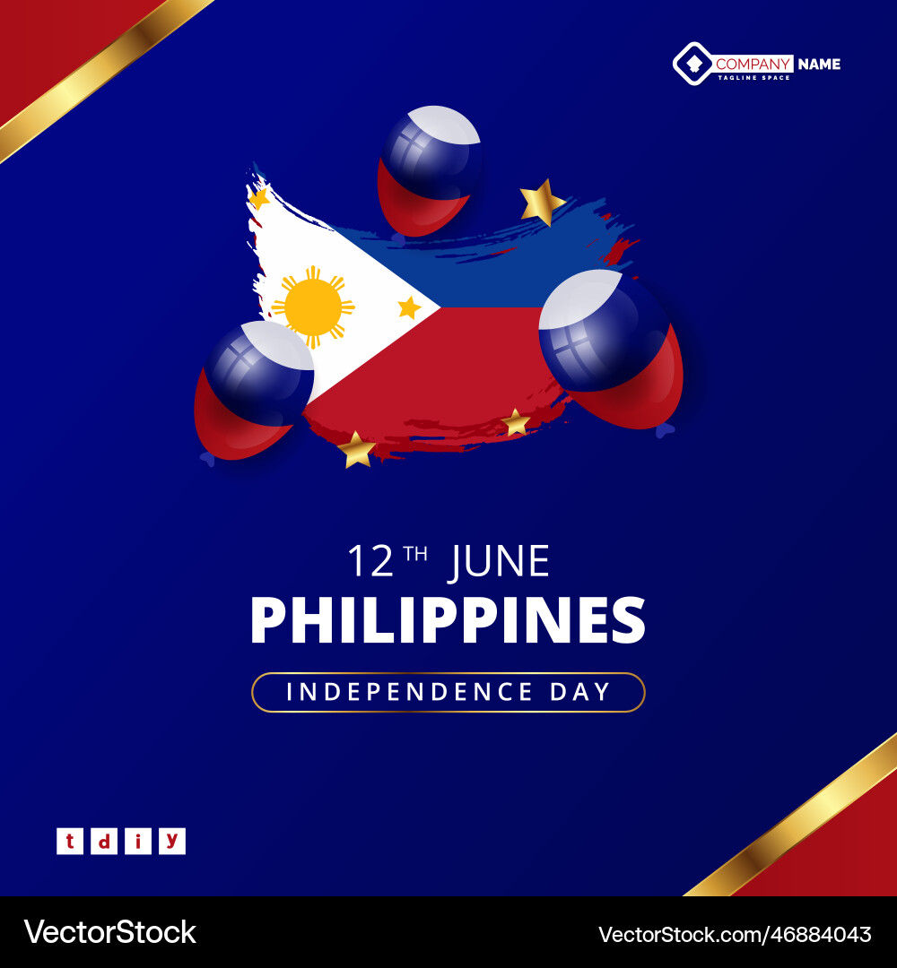 Philippines independence day celebration social Vector Image
