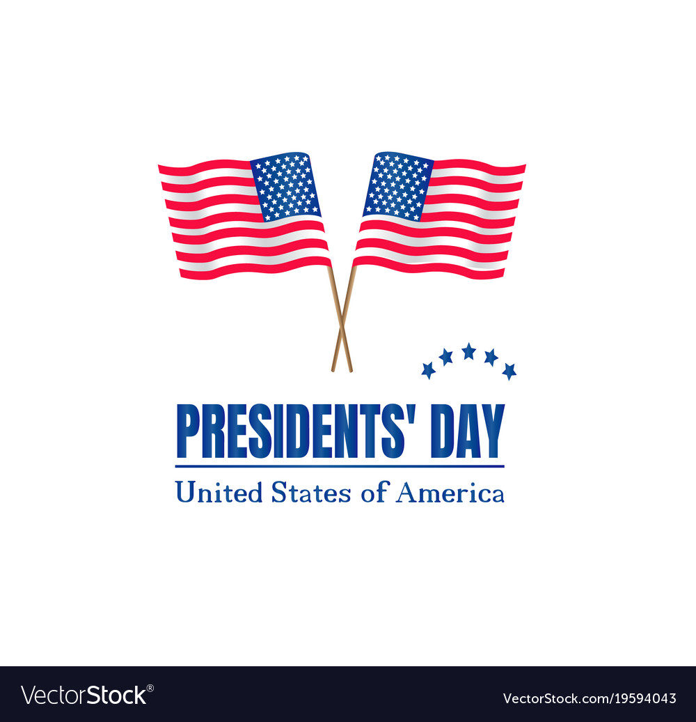 Presidents day on usa flag Royalty Free Vector Image