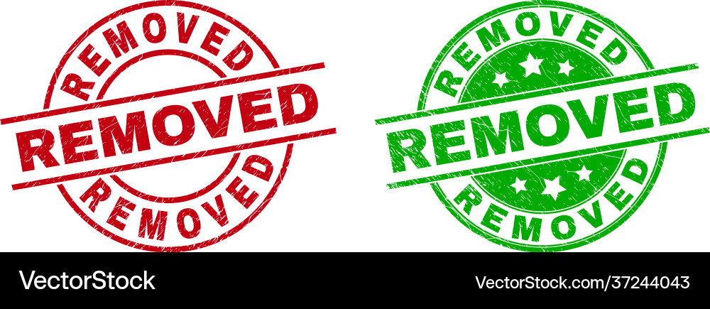 Removed round stamp seals with scratched texture Vector Image
