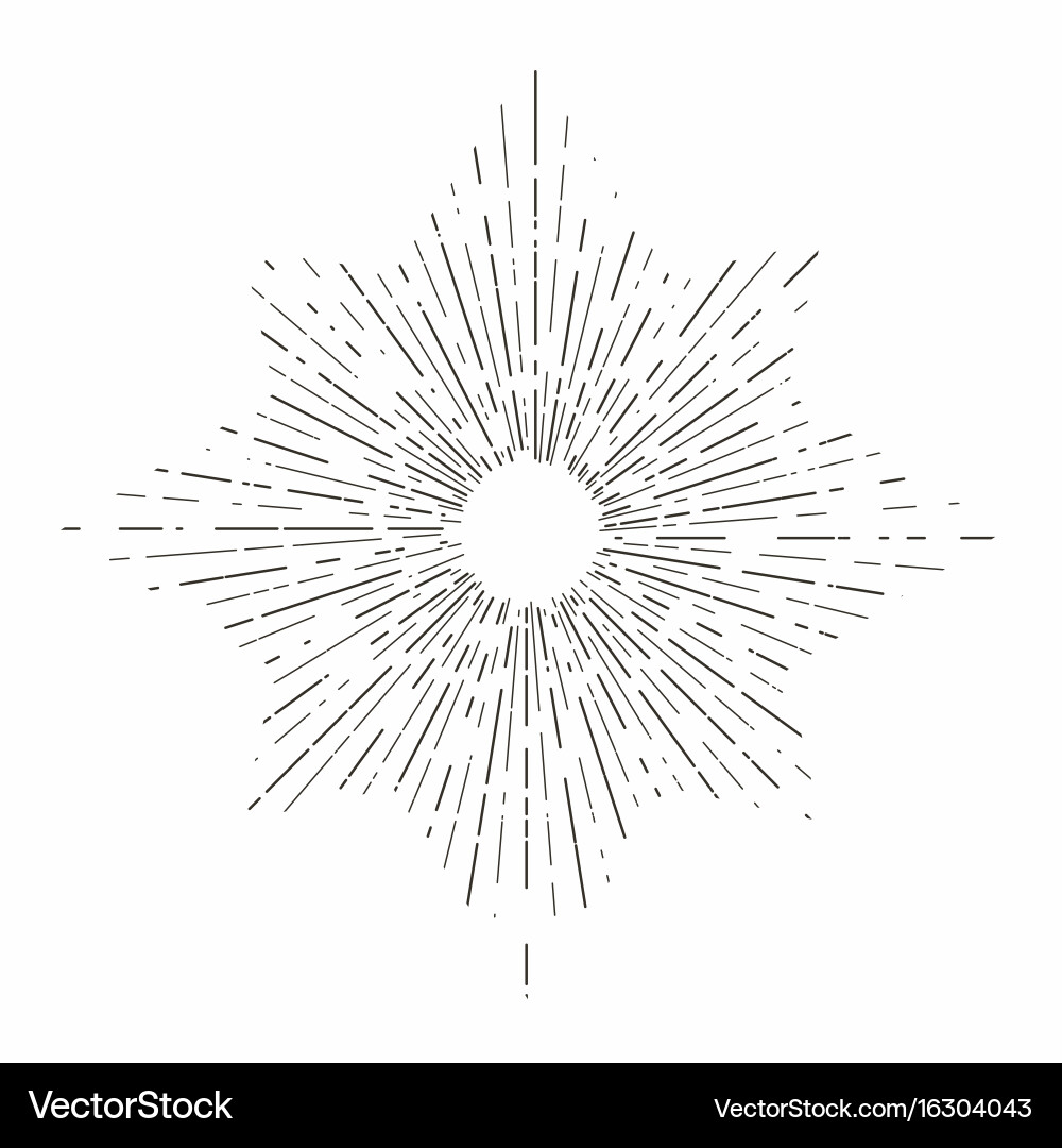 Retro sun bursts vintage radiant rays shape Vector Image