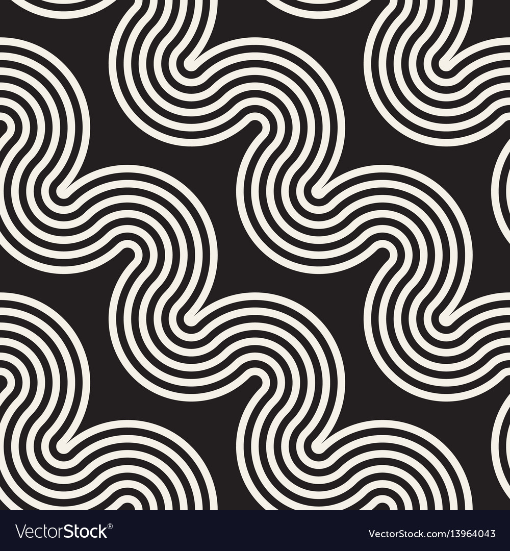 Seamless wavy lines pattern repeating Royalty Free Vector