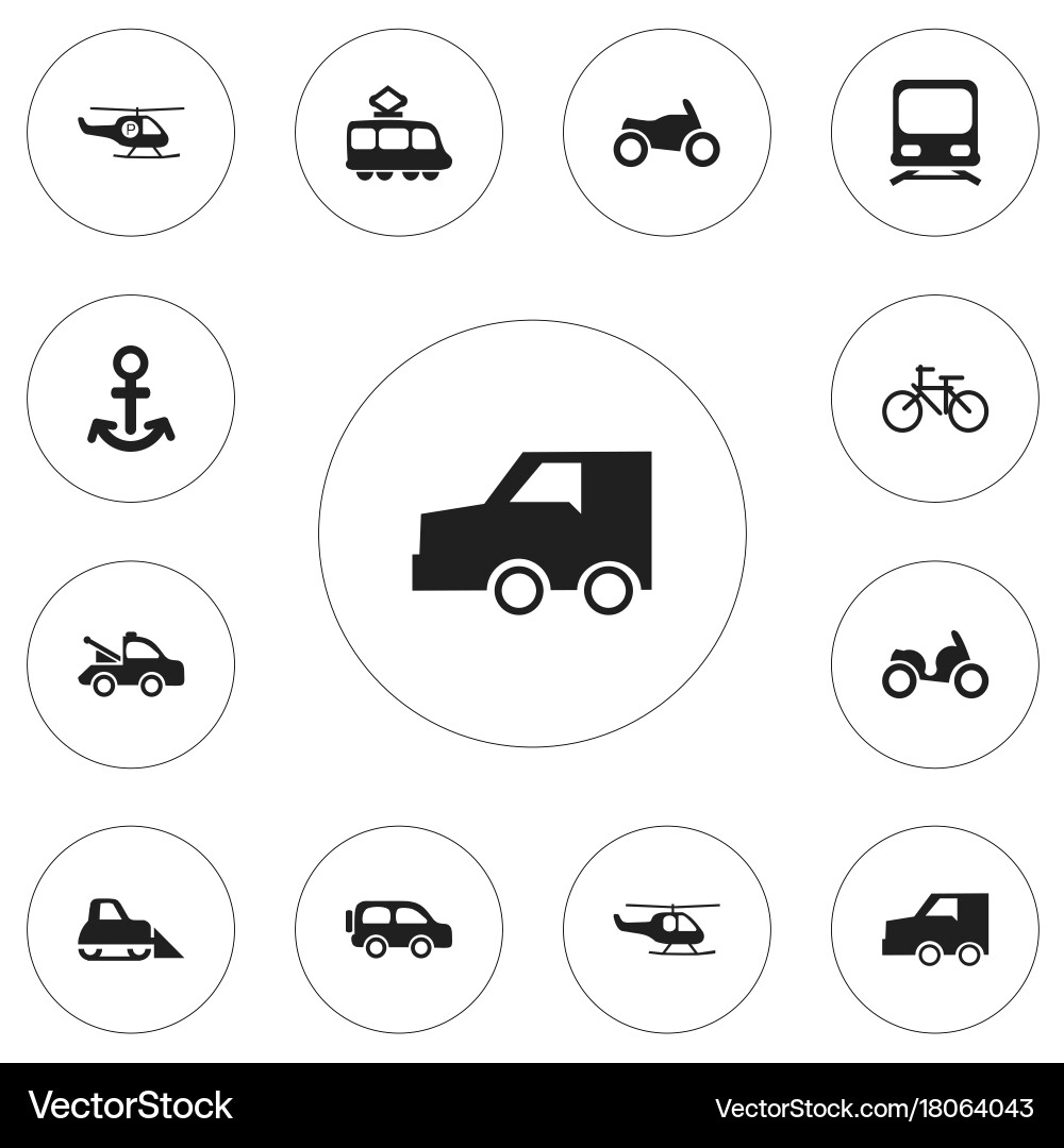 Set of 12 editable transportation icons includes Vector Image