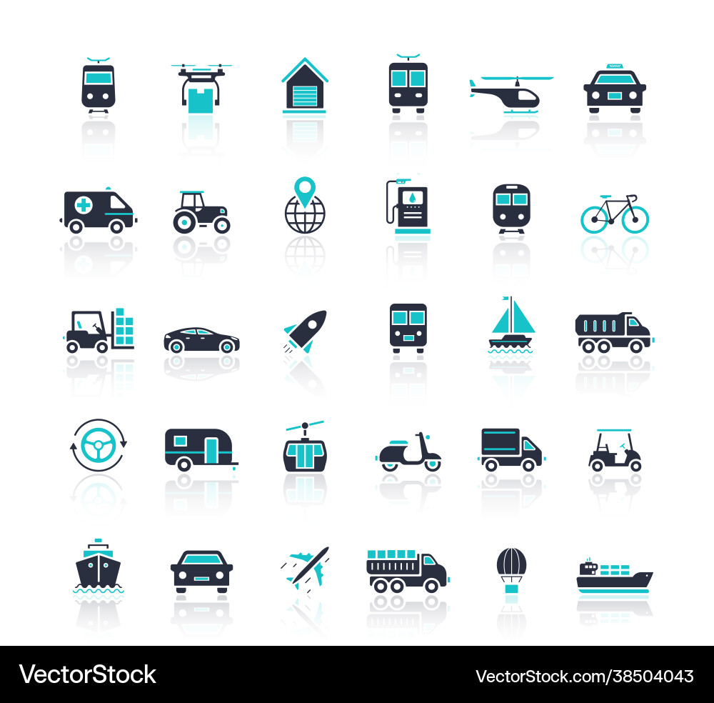 Transport icons set Royalty Free Vector Image - VectorStock