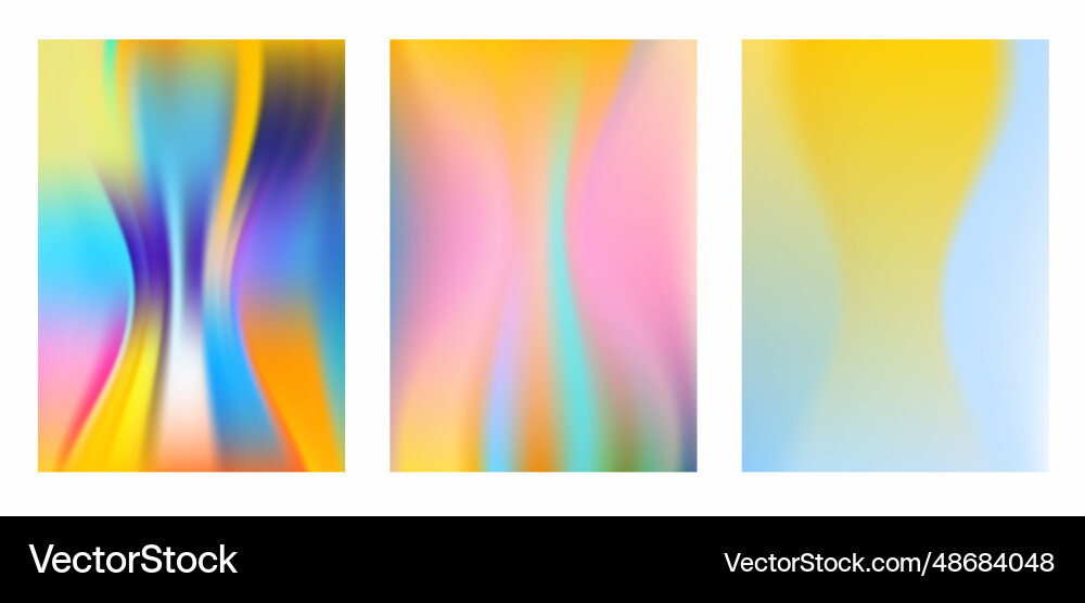 A set of abstract gradient backgrounds in pastel Vector Image
