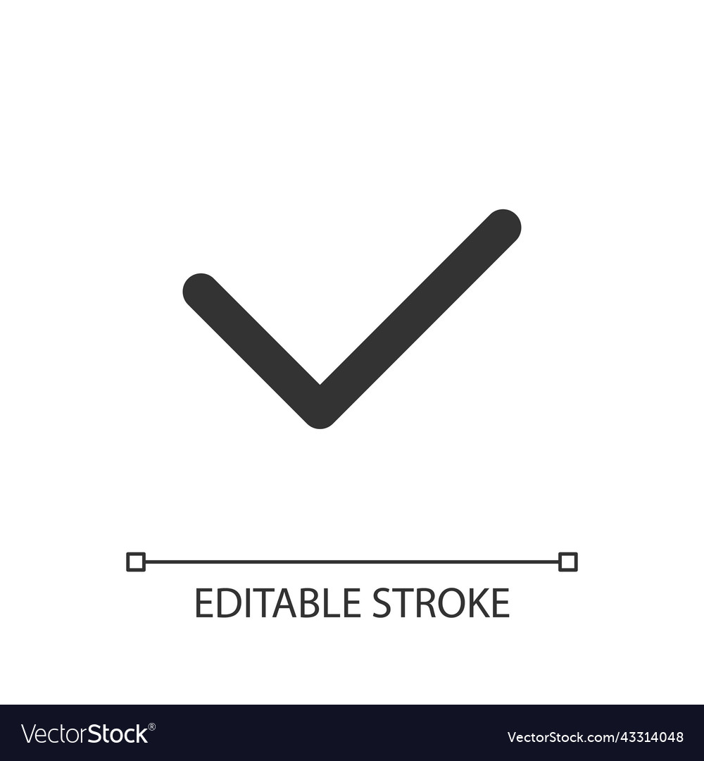 Check mark pixel perfect linear ui icon Royalty Free Vector