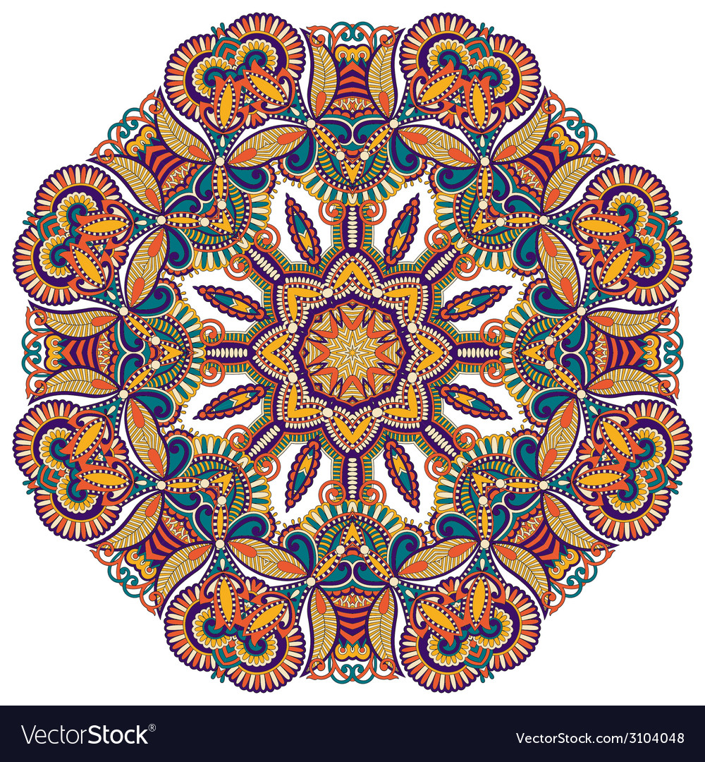 Circle lace ornament round ornamental pattern Vector Image