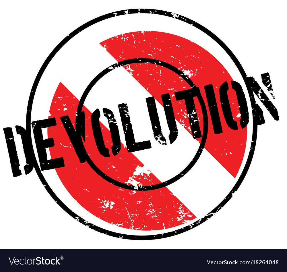 Devolution rubber stamp Royalty Free Vector Image