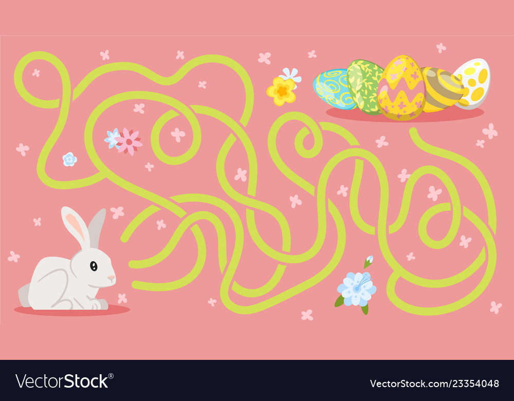 Easter board game template Royalty Free Vector Image