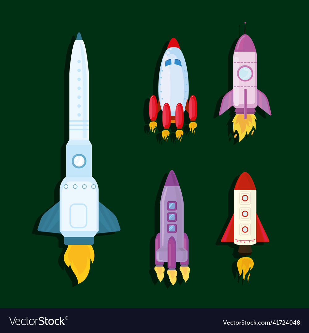 Five fired rockets Royalty Free Vector Image - VectorStock