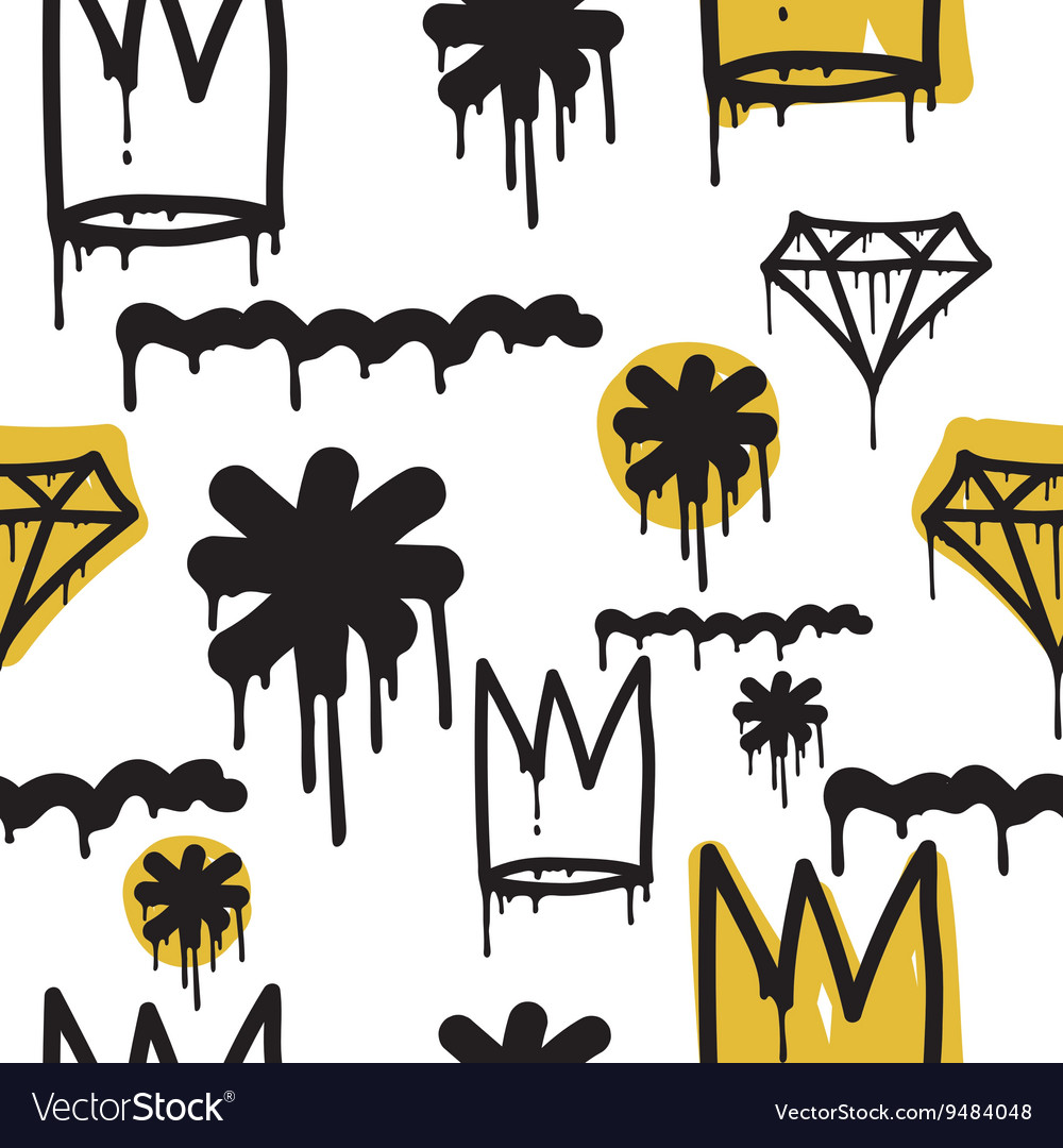 Graffiti seamless pattern Royalty Free Vector Image