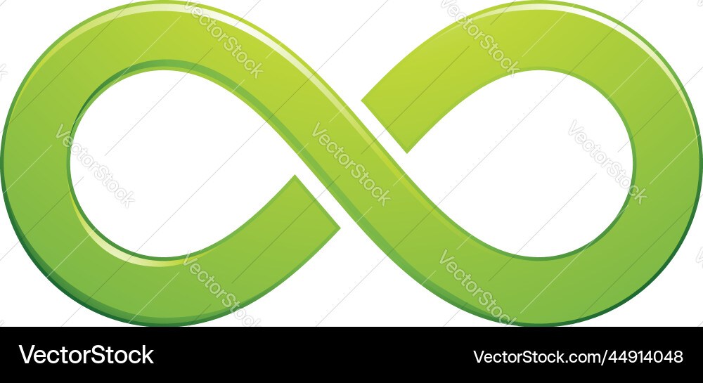 Green embossed infinity symbol Royalty Free Vector Image