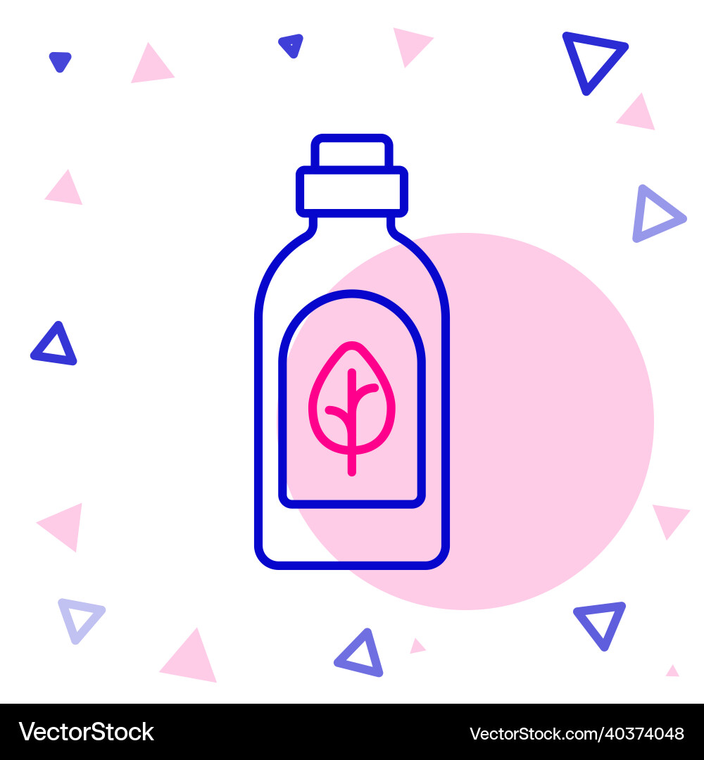 Line essential oil bottle icon isolated on white Vector Image