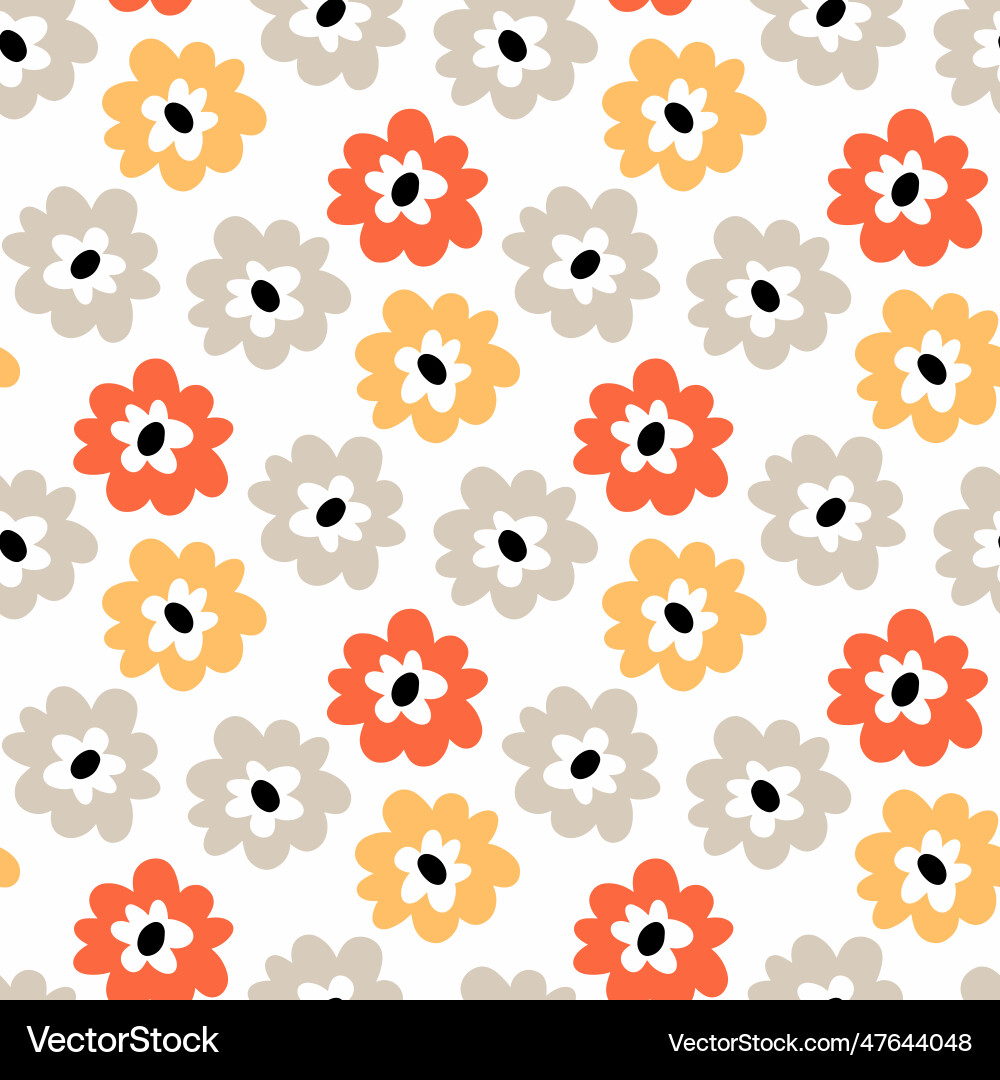 Organic flowers seamless pattern cute floral print