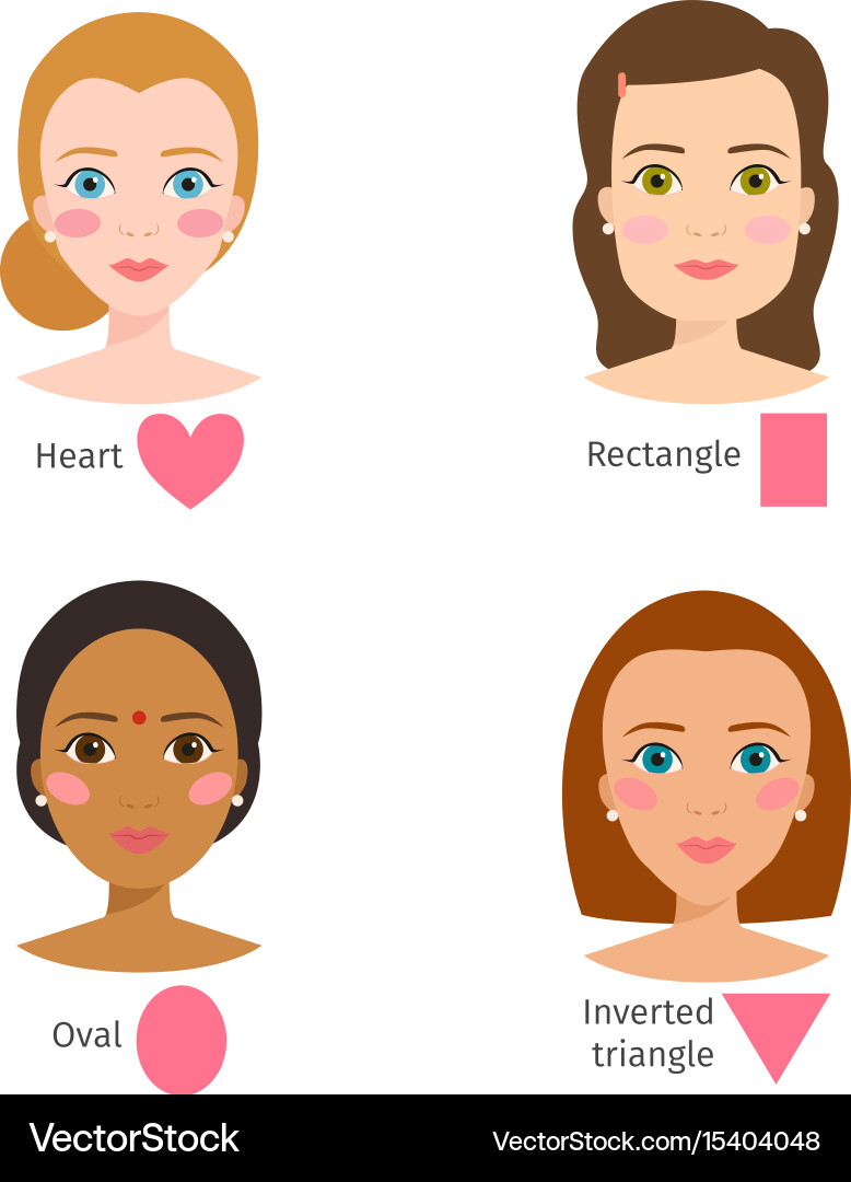 Set of different woman face types Royalty Free Vector Image