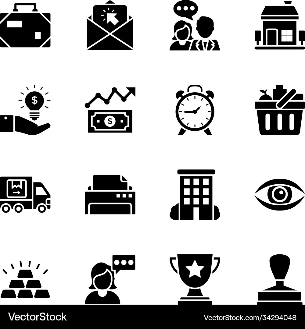 Trade and business icons pack Royalty Free Vector Image