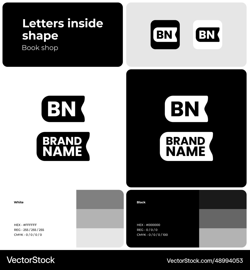Book shop branding monochromatic template Vector Image