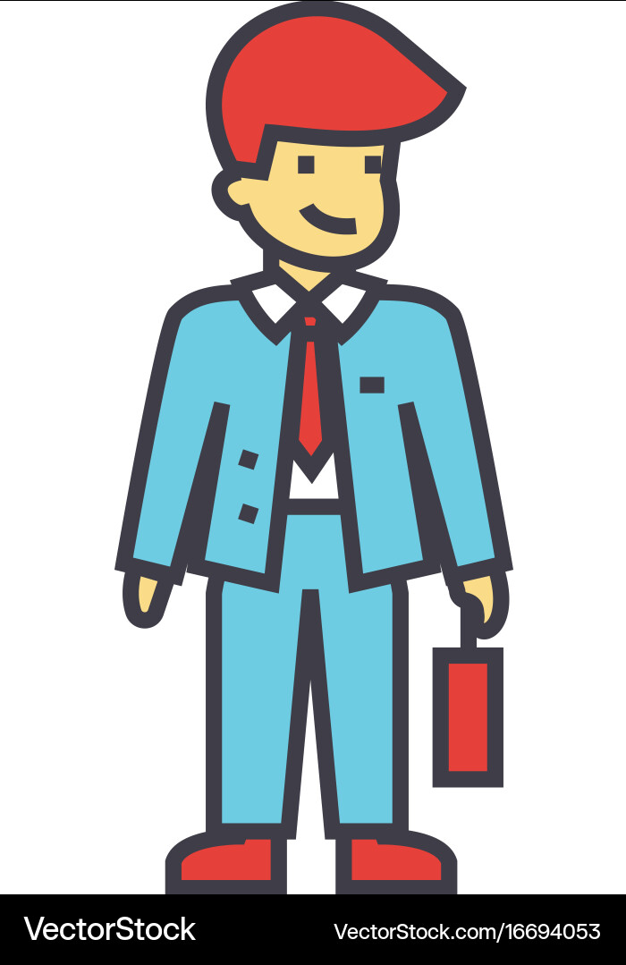 Businessman with case partner business support Vector Image