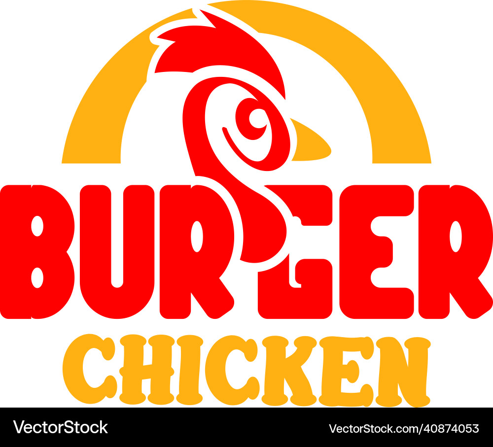 Colorful design burger chicken crispy logo design Vector Image