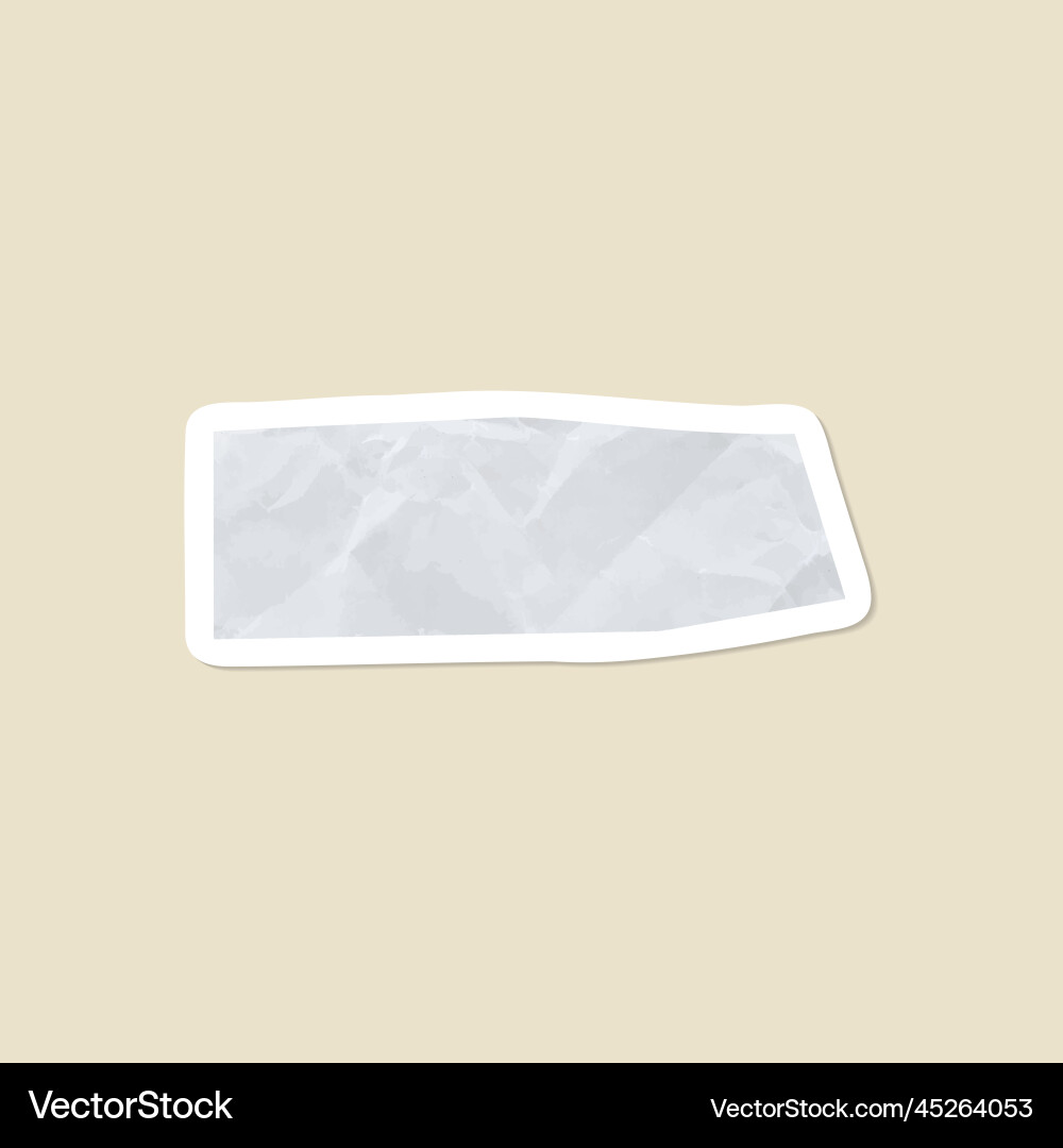 Crumpled gray paper texture banner sticker Vector Image
