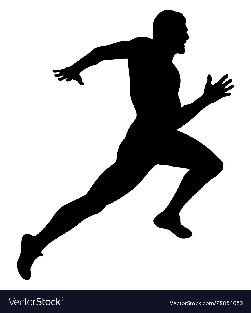 Explosive running muscular sprinter Royalty Free Vector