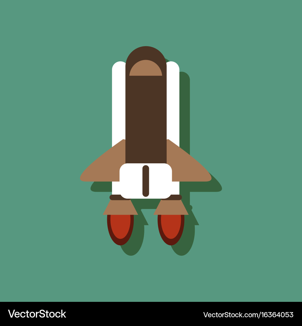 Flat icon design collection space shuttle Vector Image