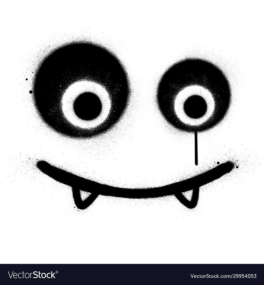 Graffiti square icon with sharp teeth sprayed Vector Image