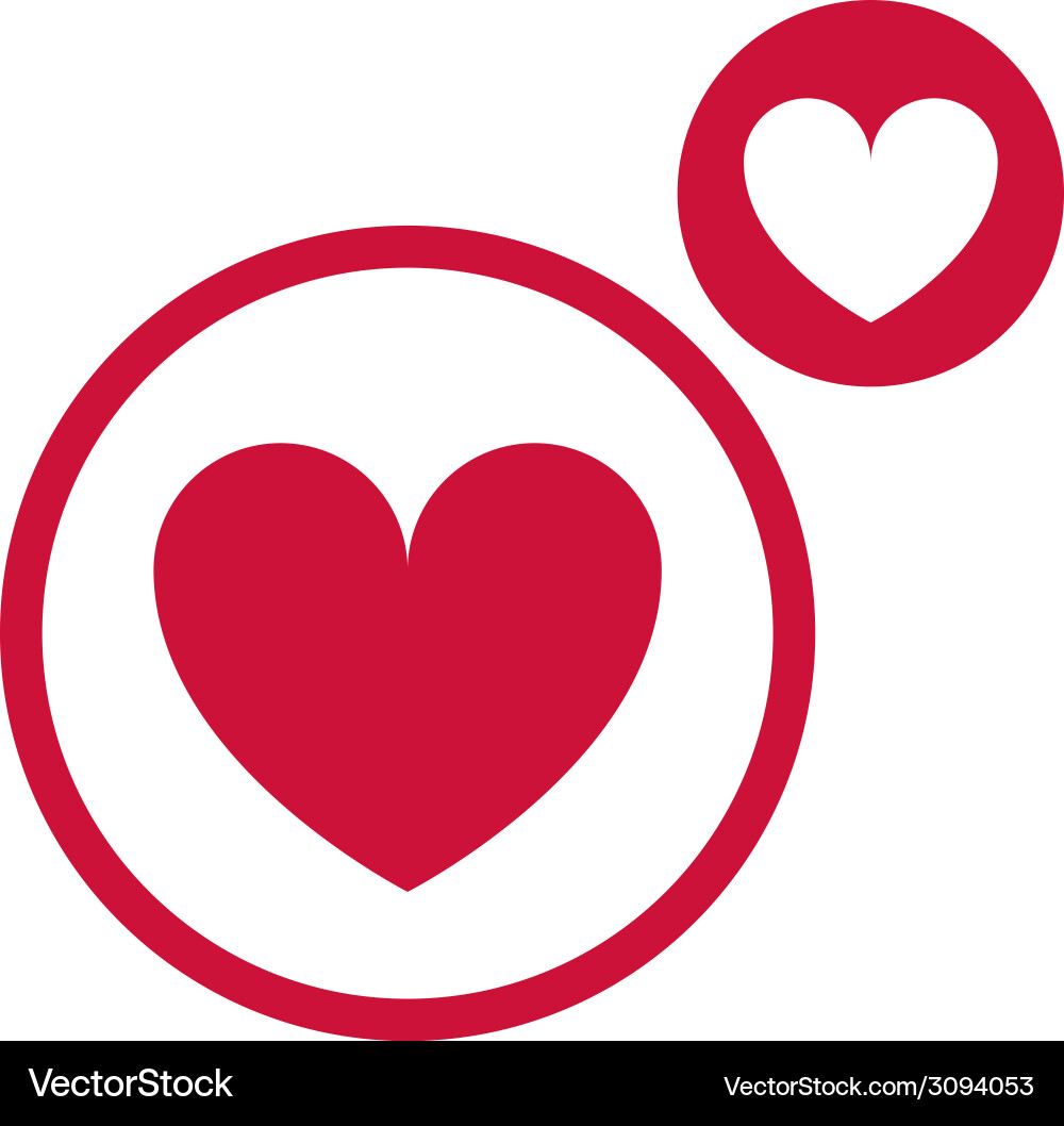 Heart simple single color icon isolated on white Vector Image