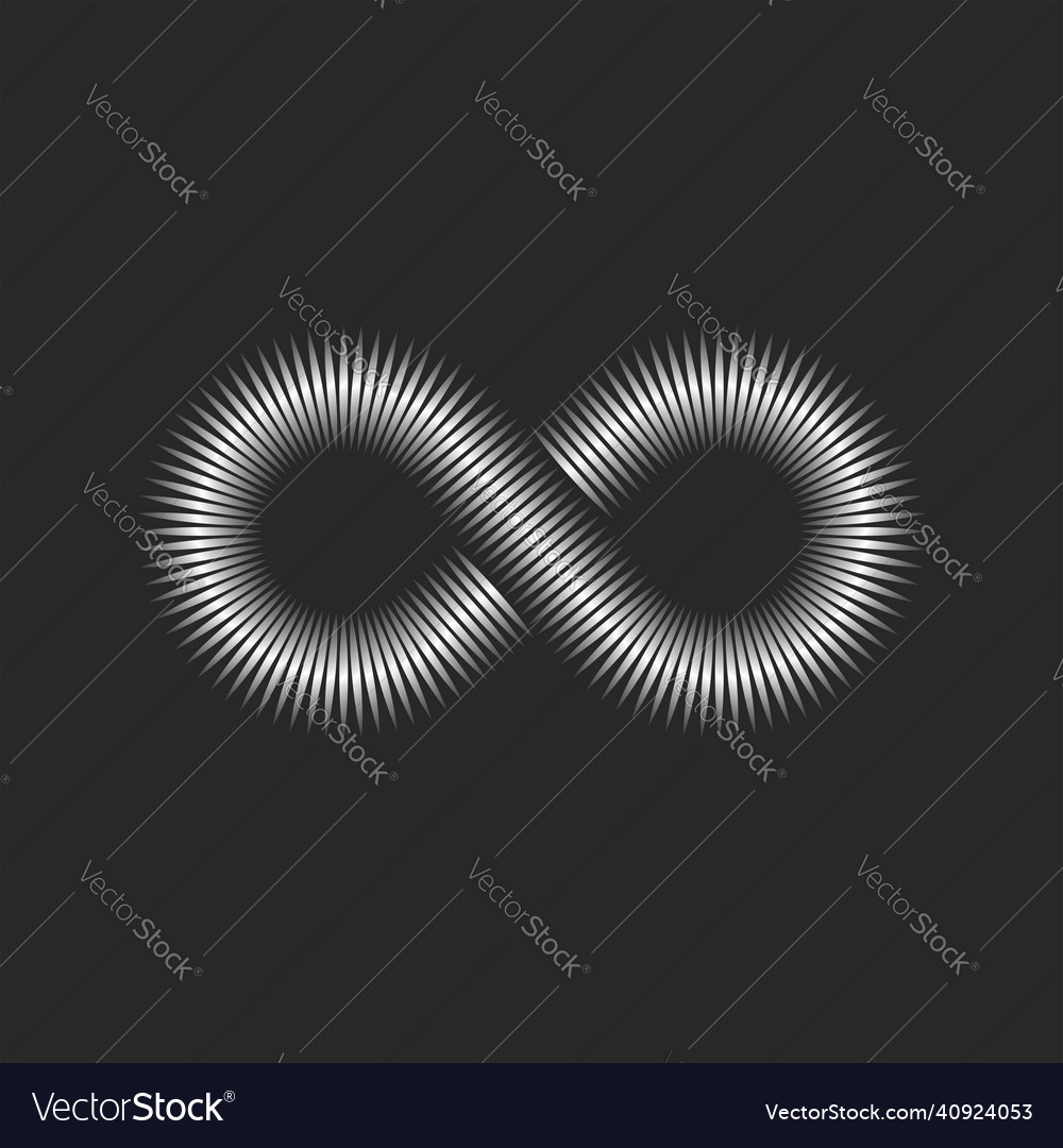 Infinity 3d loop logo from metallic normal lines Vector Image