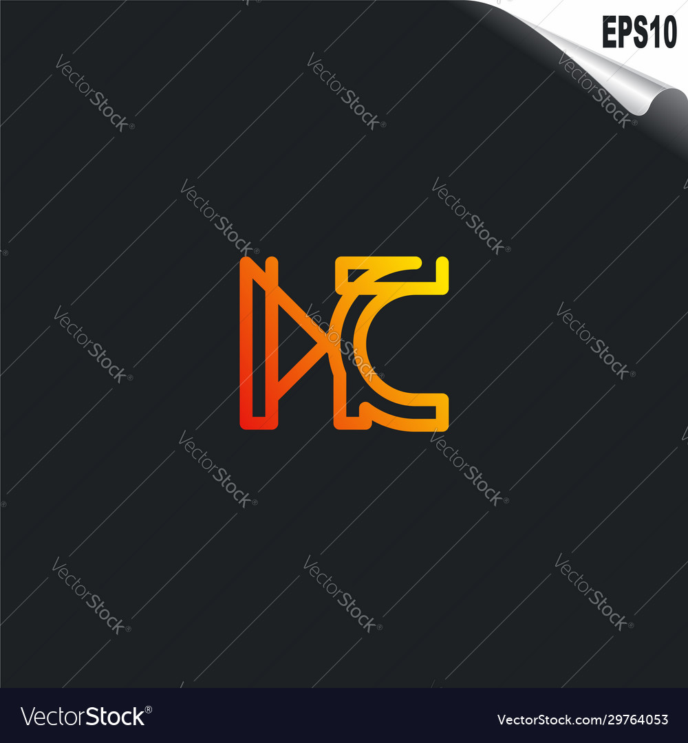 Initial hc logo monogram design template simple Vector Image