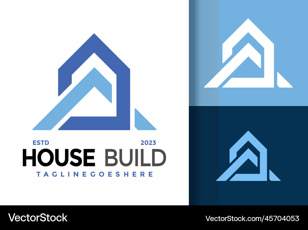 Letter a house build logo logos design element Vector Image