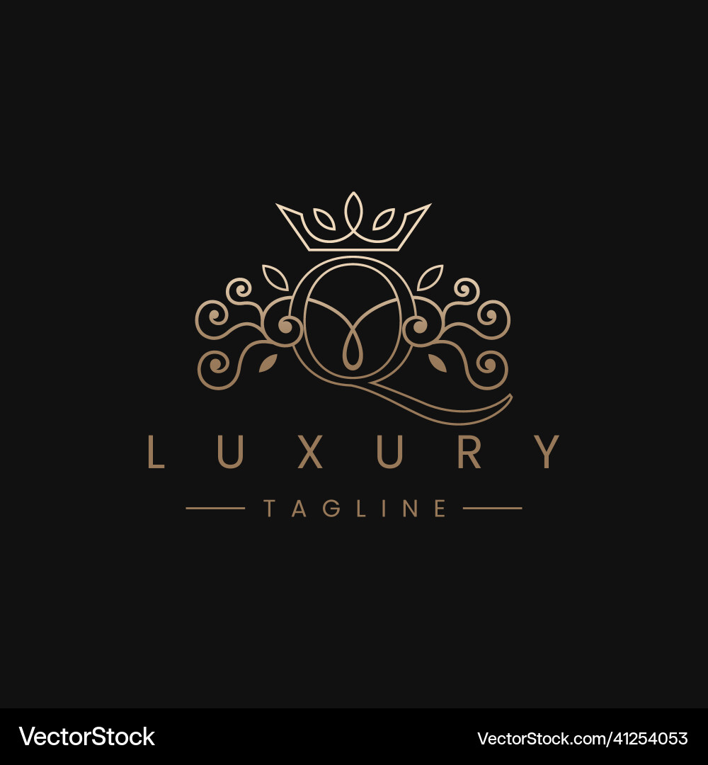 Letter q royal luxury logo design Royalty Free Vector Image