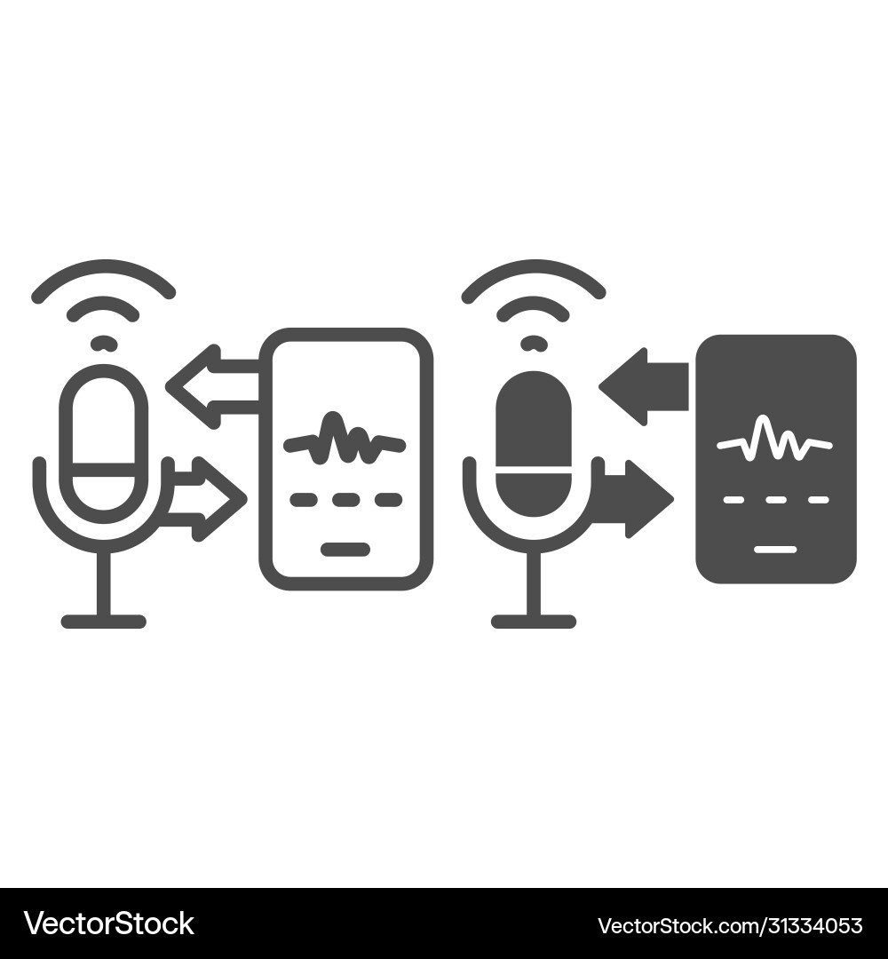 Microphone and sound recording with smartphone Vector Image