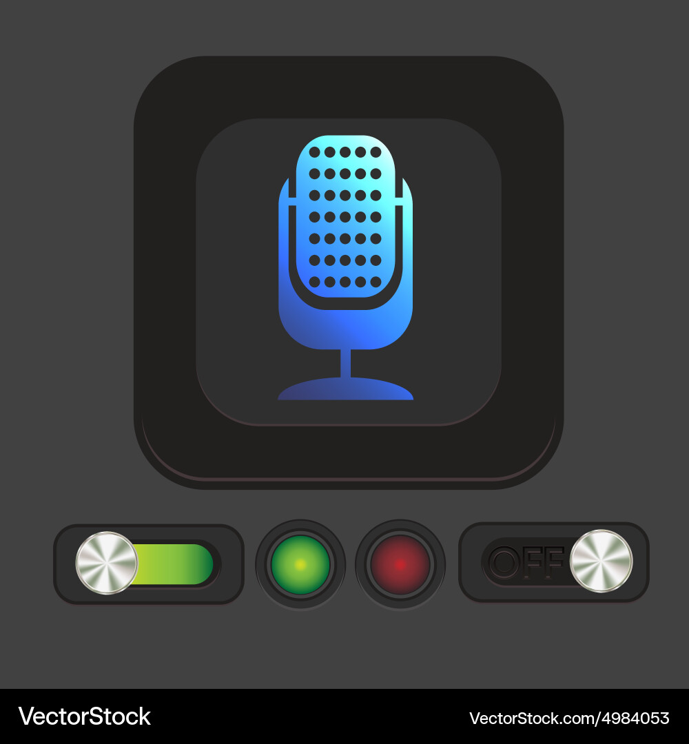 Microphone character singing and the music Vector Image