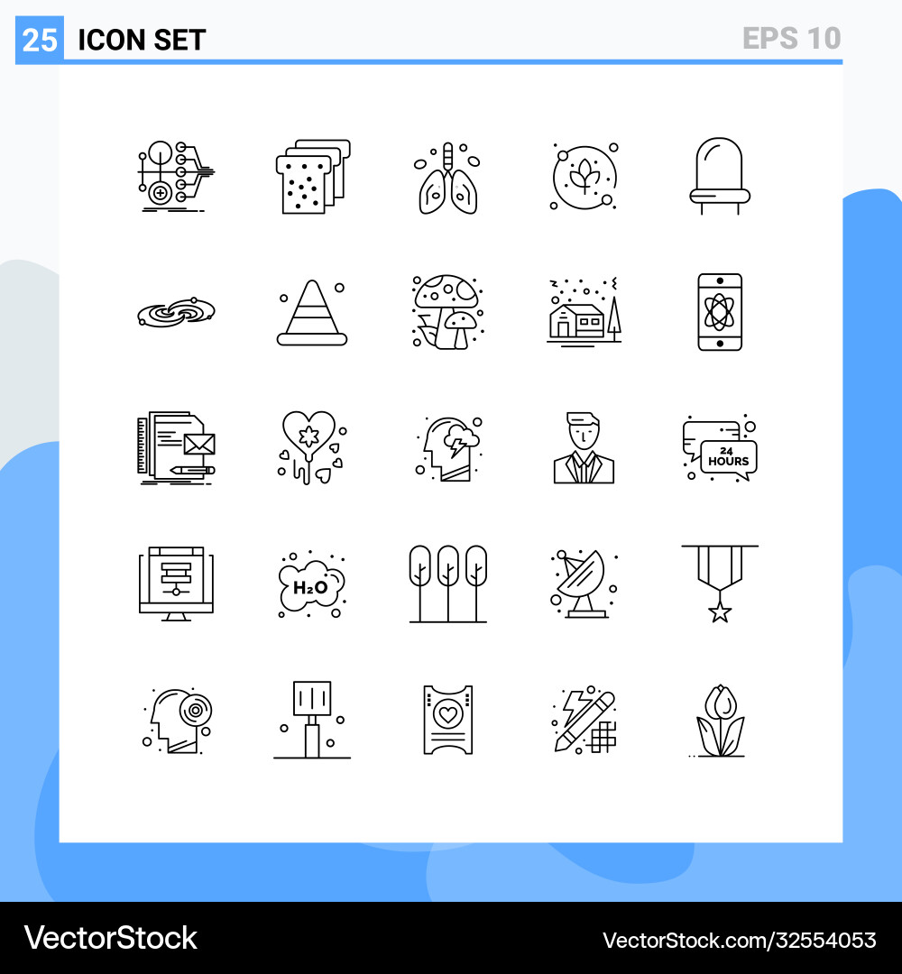 Modern set 25 lines pictograph led Royalty Free Vector Image