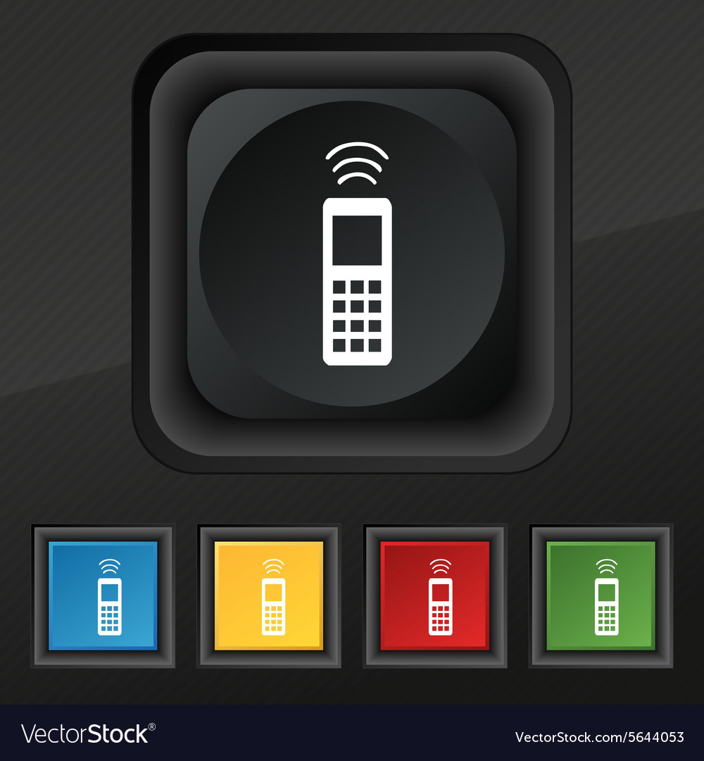 Remote control icon symbol set of five colorful Vector Image