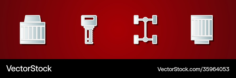 Set car air filter key with remote chassis car Vector Image