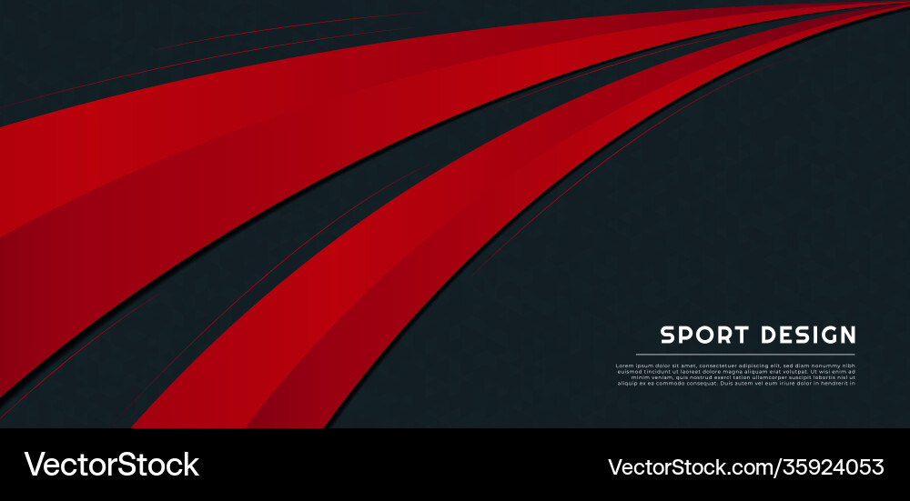 Sport concept abstract background red line curve Vector Image