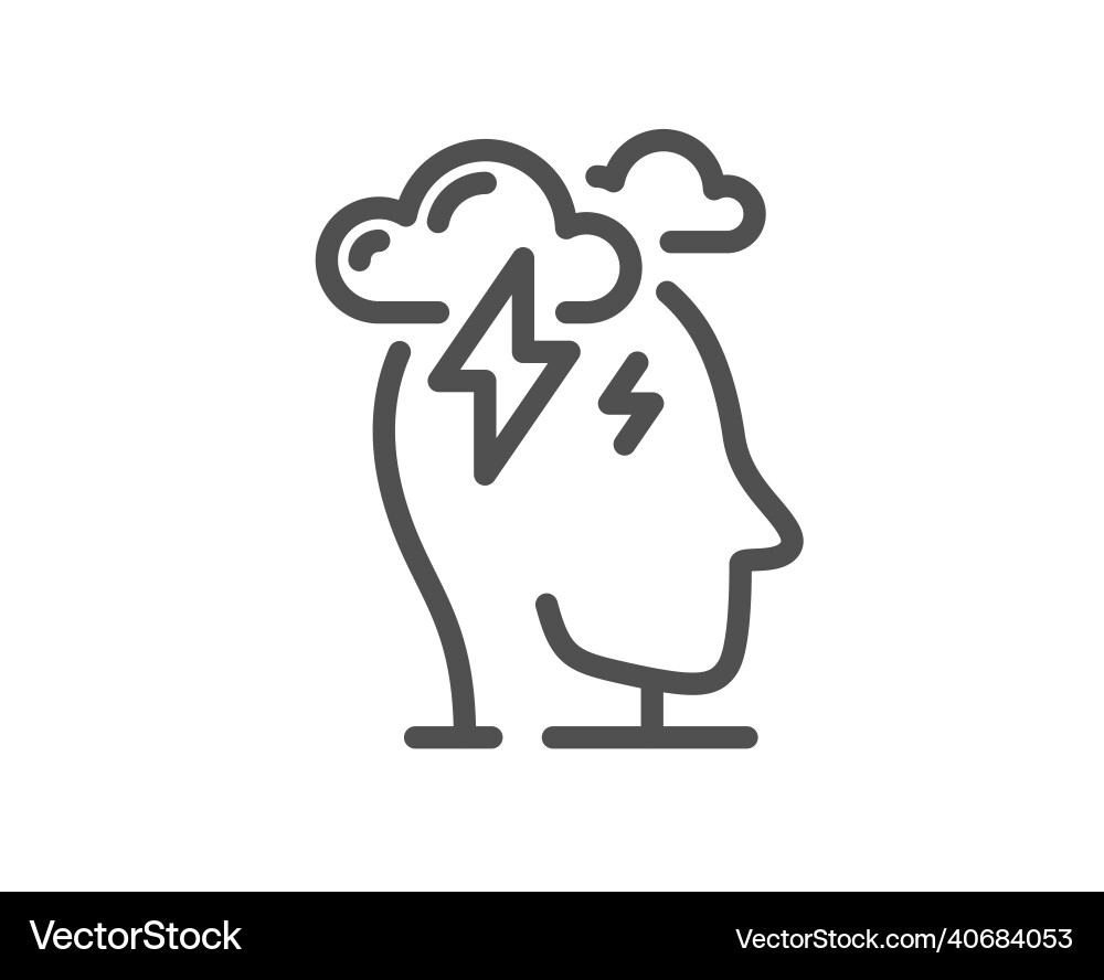 Stress line icon anxiety depression sign Vector Image