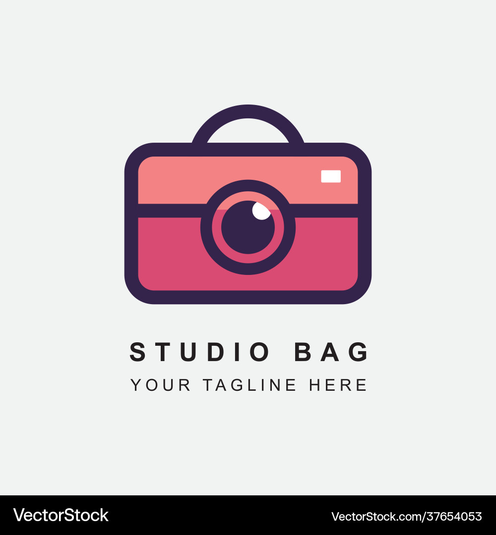 Studio bag logo design template Royalty Free Vector Image