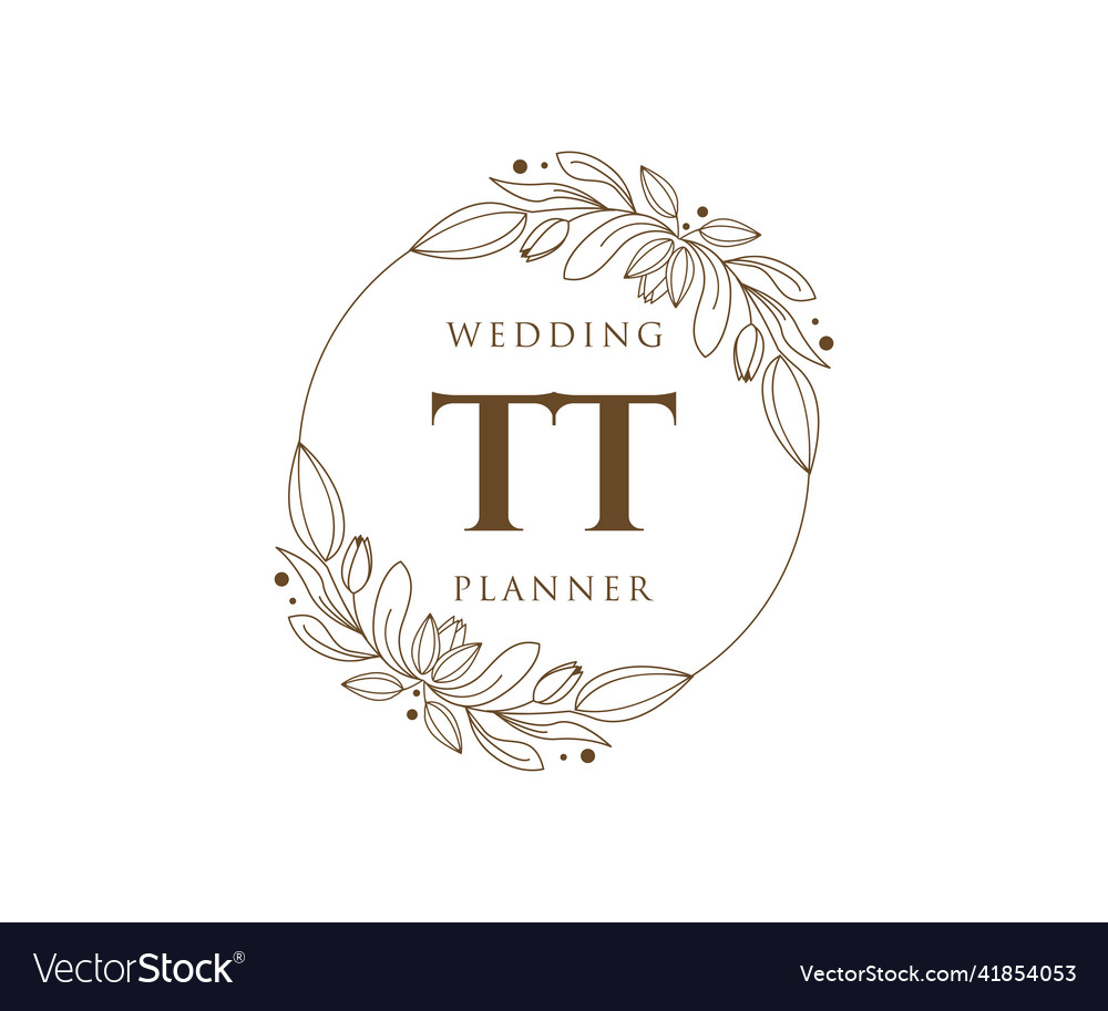 Tt initials letter wedding monogram logos Vector Image