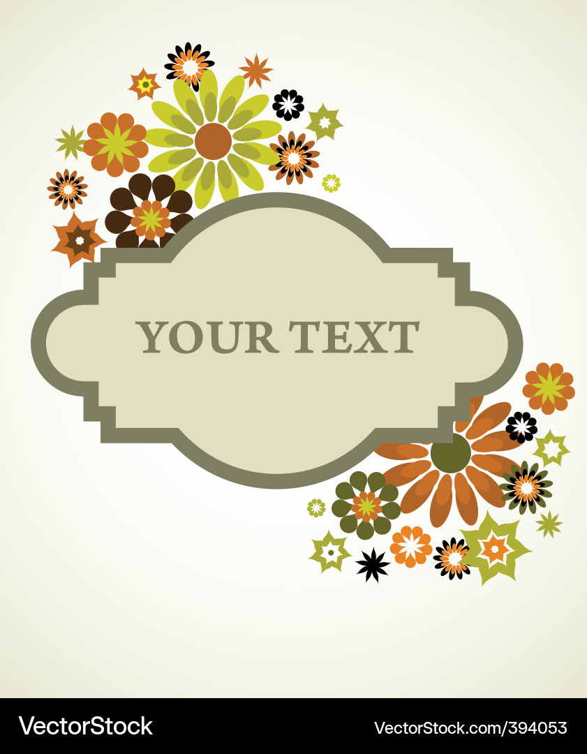 Vintage floral sign background Royalty Free Vector Image