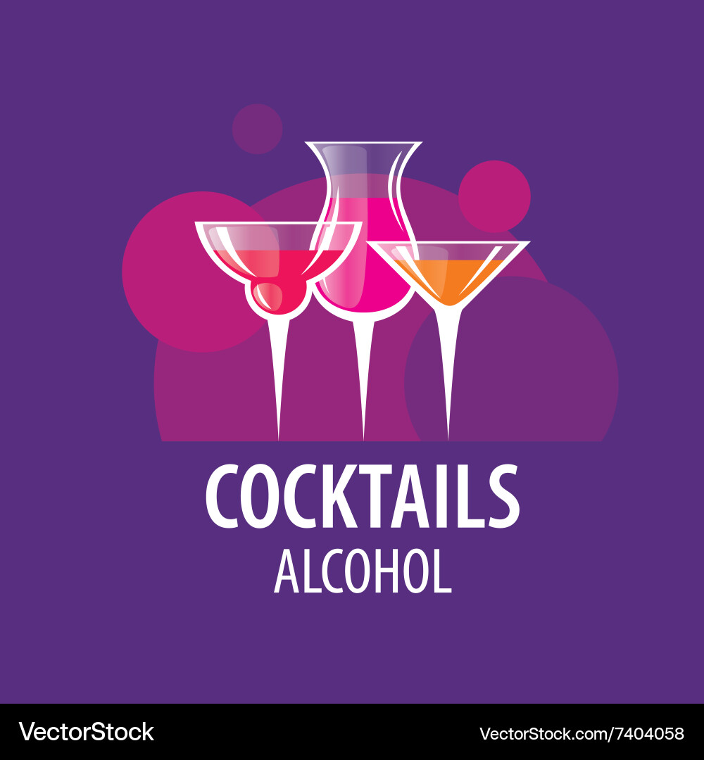 Alcoholic cocktails logo Royalty Free Vector Image