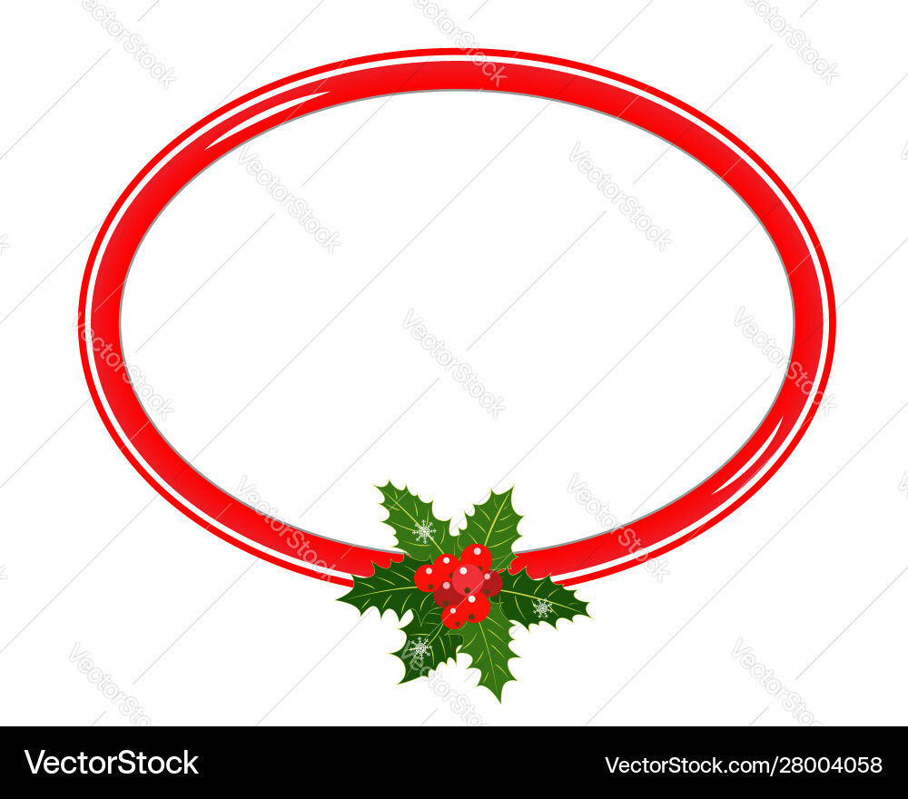 Christmas card oval border design template Vector Image