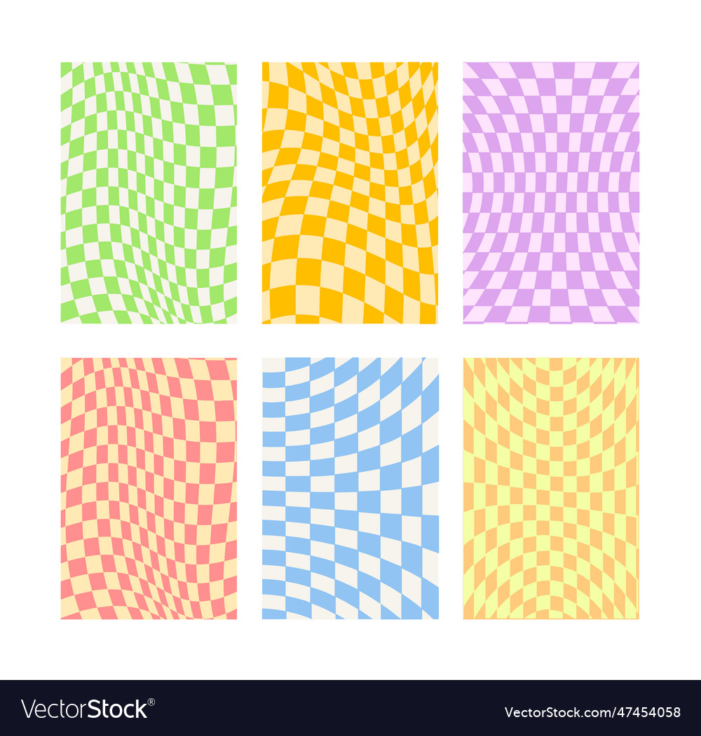 Color chessboard background set retro 60s 70s Vector Image Color chessboard background set retro 60s 70s Vector Image