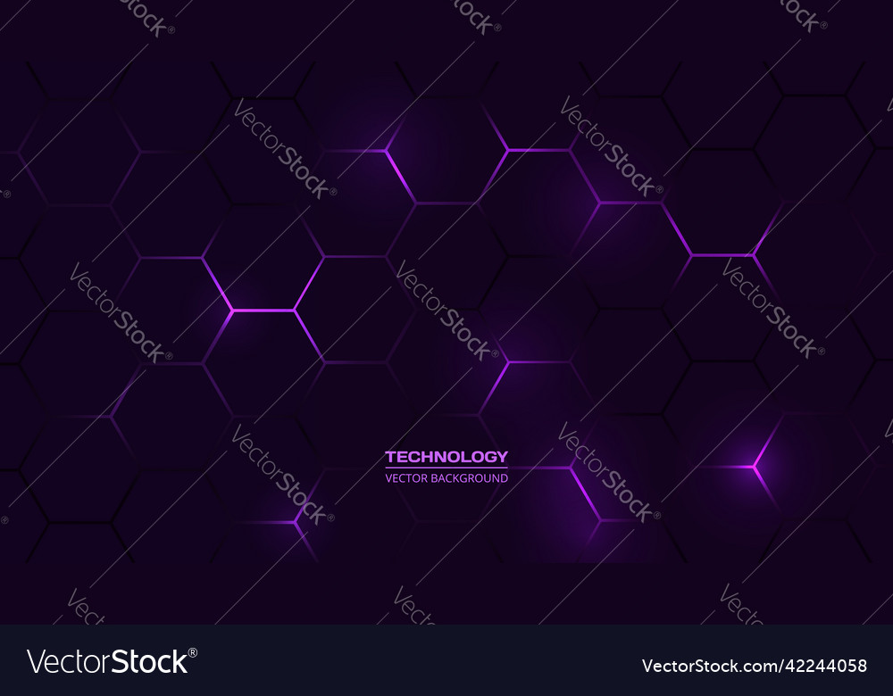 Dark hexagonal technology abstract background Vector Image