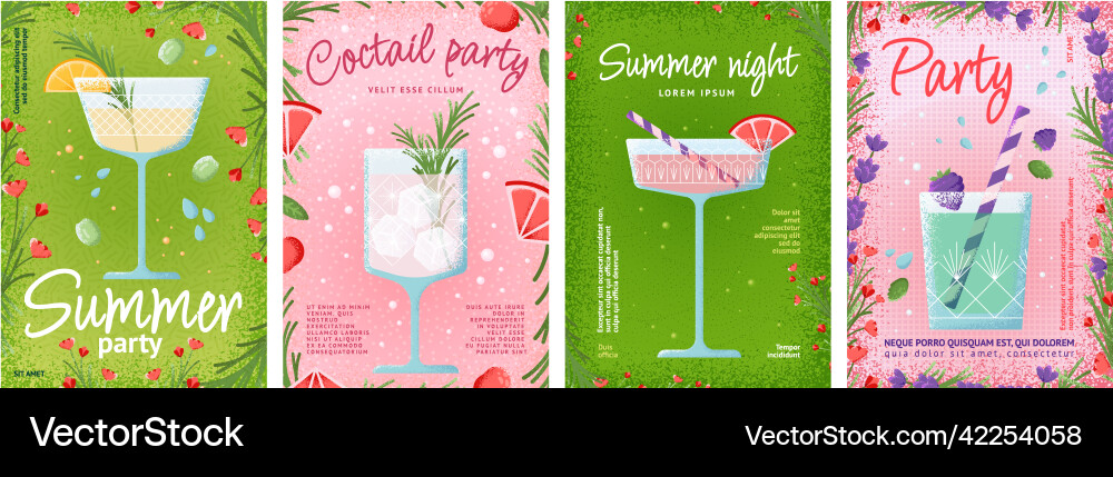 Drinks posters juice cover templates summer Vector Image