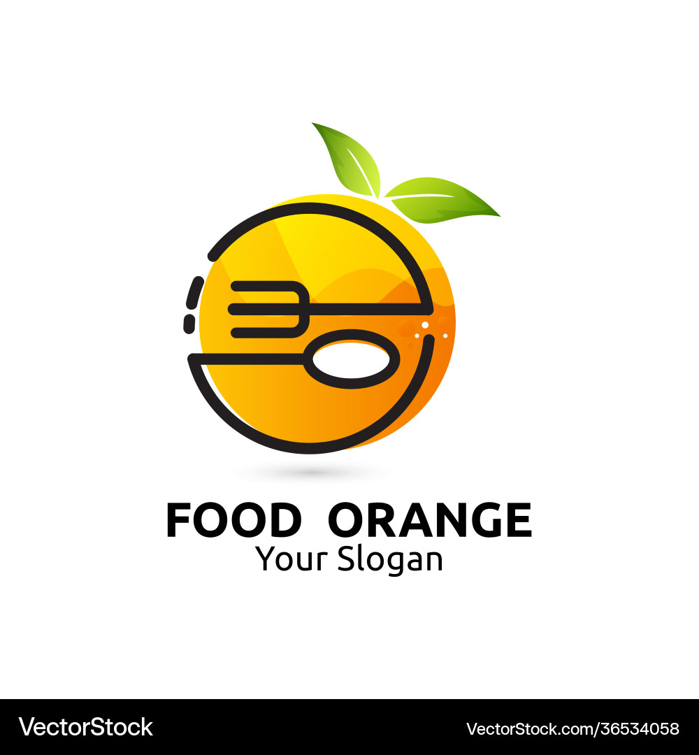 Food orange logo template icon and element Vector Image